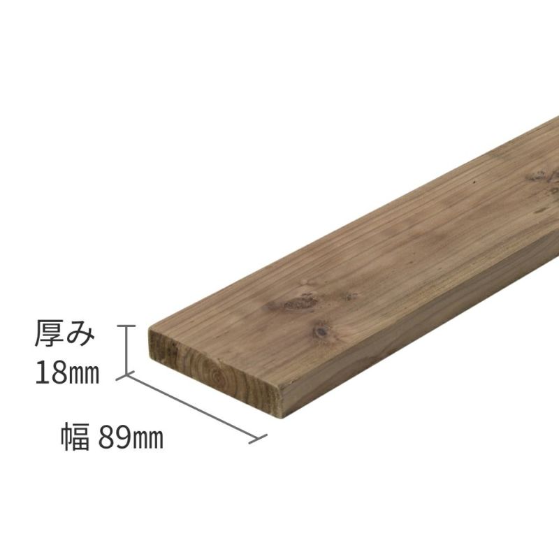 杉材（節付き）・タナリスCY防腐加工／18×89 | ウッドデッキ材通販サイトmock re: