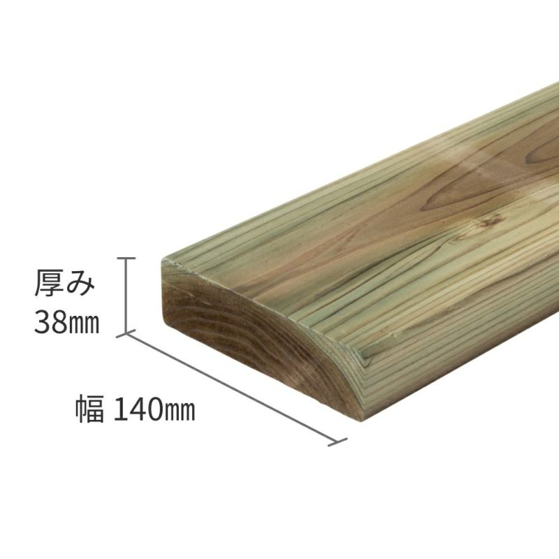 杉材（節付き）・タナリスCY防腐加工／38×140 | ウッドデッキ材通販サイトmock re: